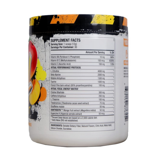ANS Ritual Pre-Workout 30 Servings Peach Mango– Protein Nation